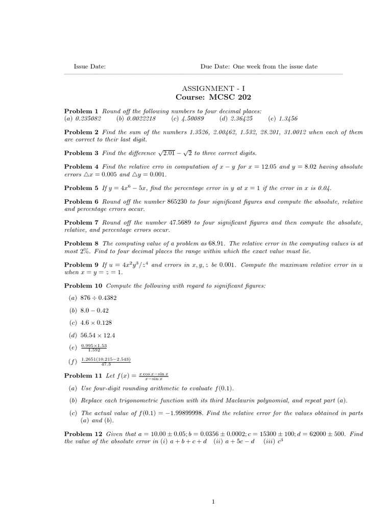 MCSC-202-Assignment 1 CS | PDF
