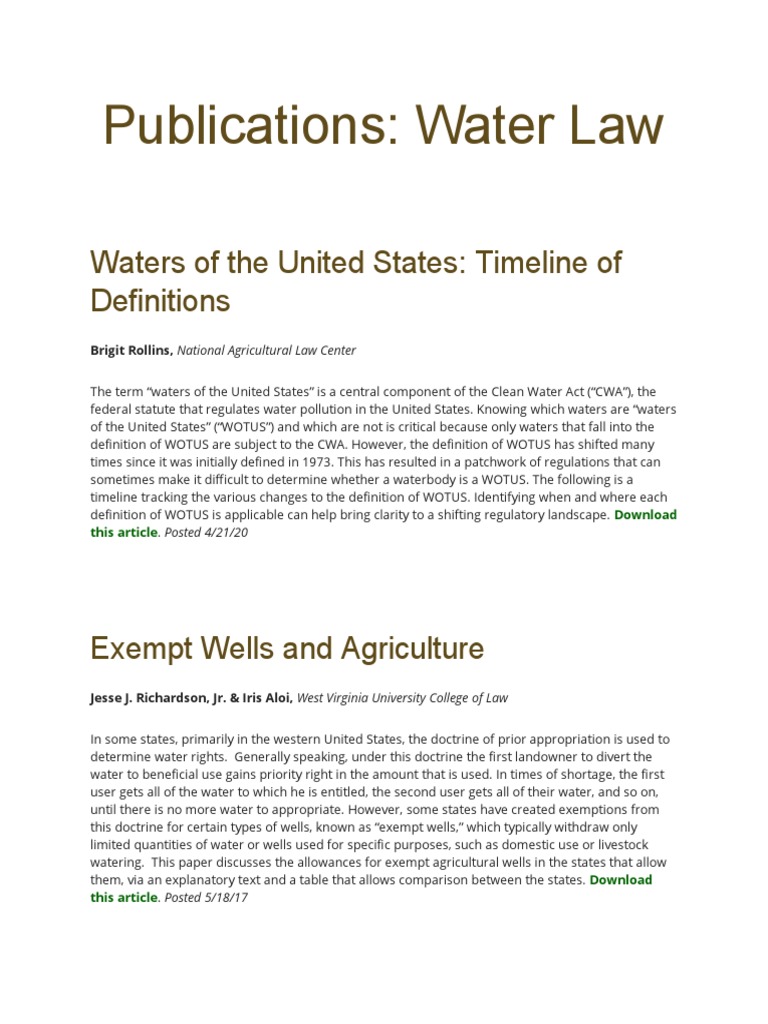 Publication Water Law | PDF | Water Right | Clean Water Act