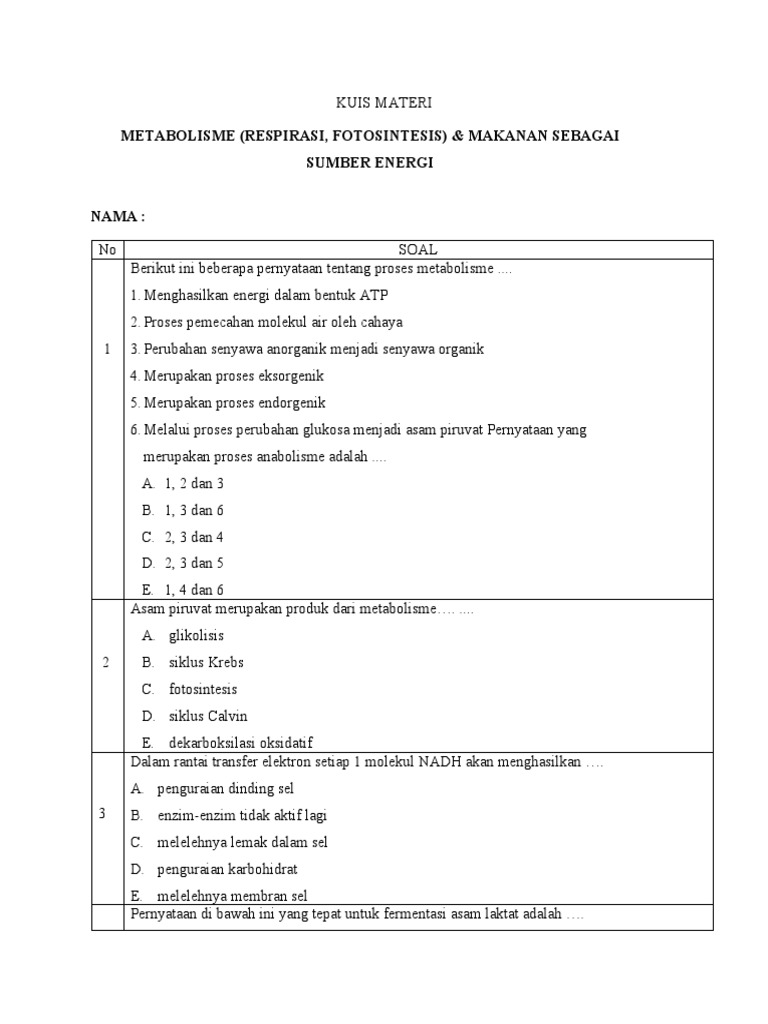 Kuis Materi Ipa Pertemuan 3 1 | PDF