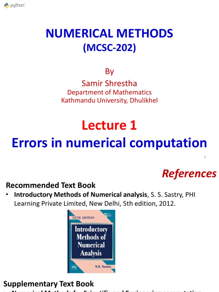 MCSC 202 Numerical Methods | PDF | Numbers | Numerical Analysis