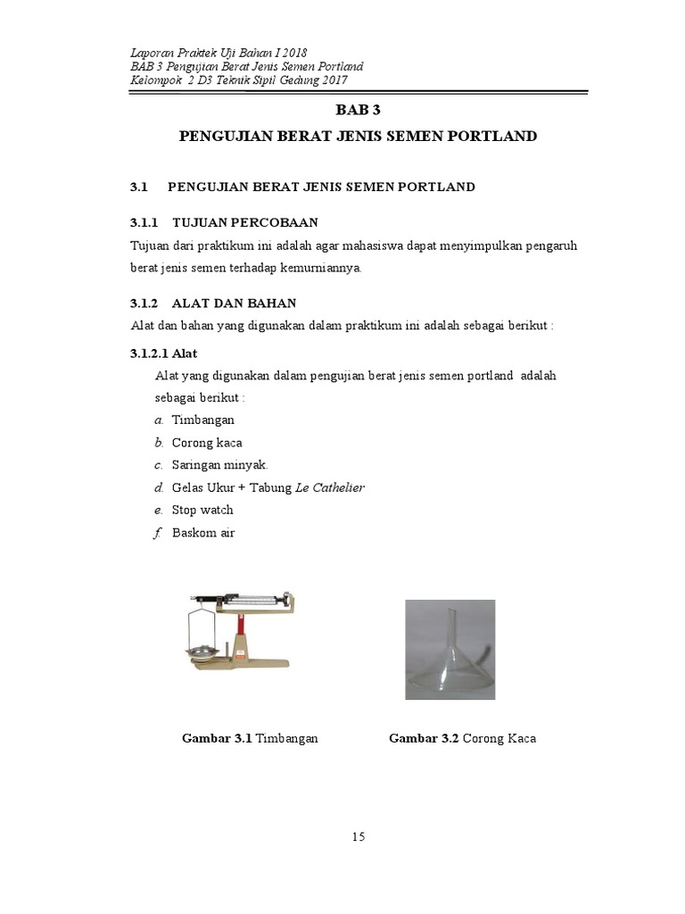 Berat Jenis Semen | PDF
