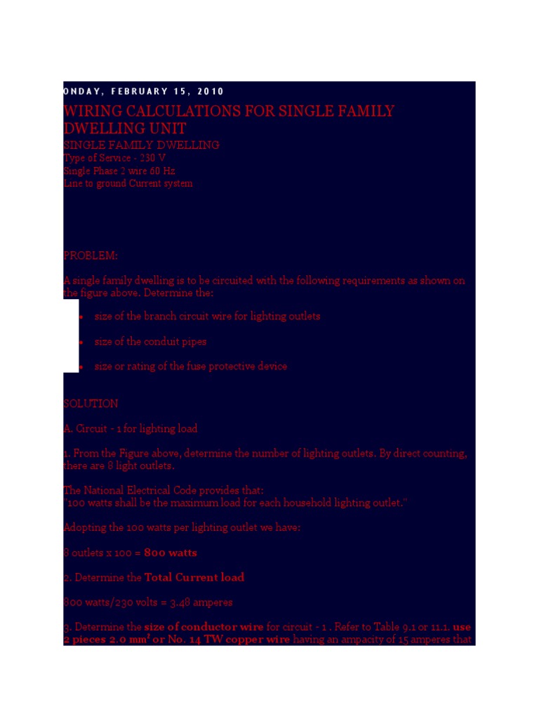 Sample Load Computation | PDF | Electrical Wiring | Fuse (Electrical)