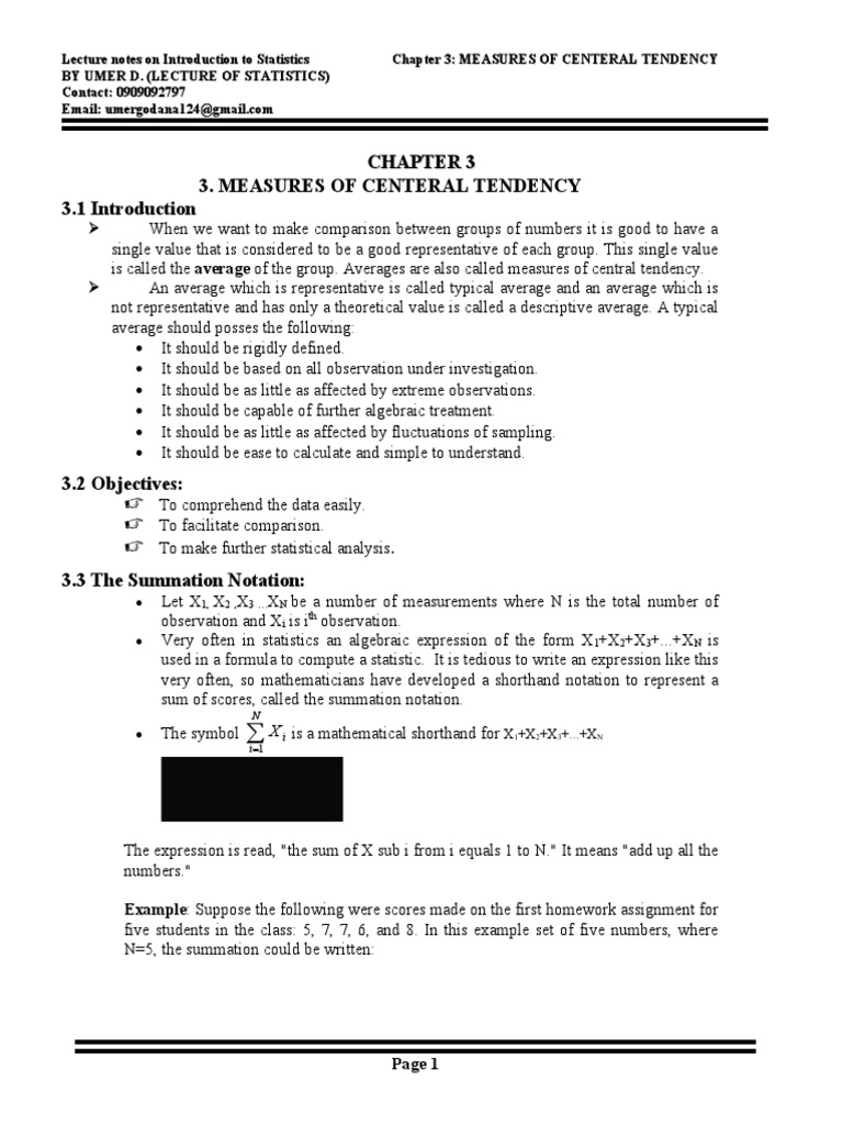 Measures of Central Tendency Explained | PDF | Mode (Statistics) | Mean