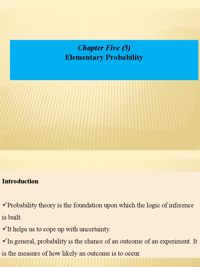 Chapter 5 Elementery Probability | PDF | Probability | Logic