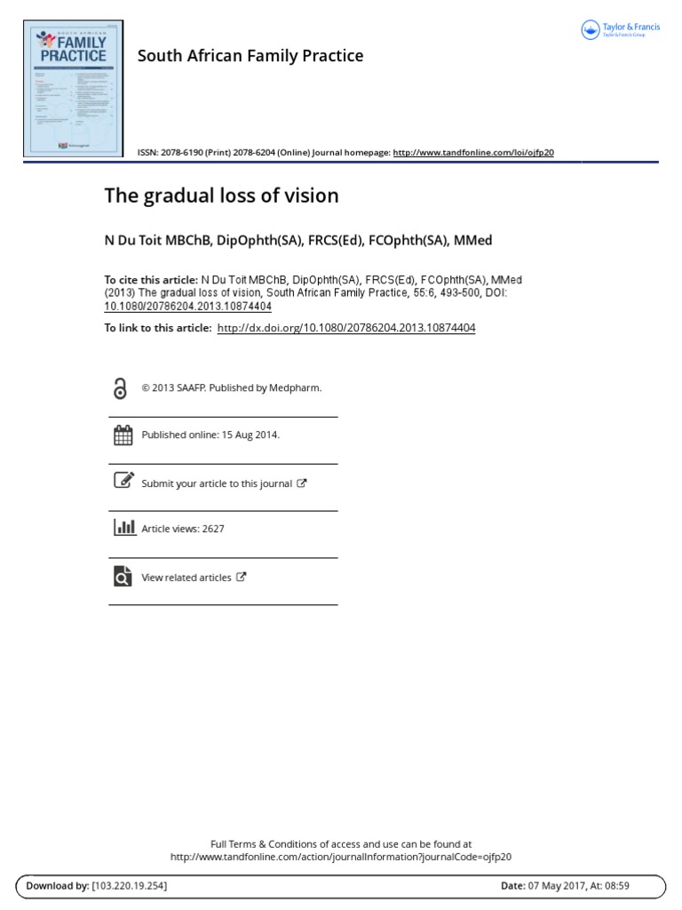 The Gradual Loss of Vision | PDF | Cataract | Glaucoma