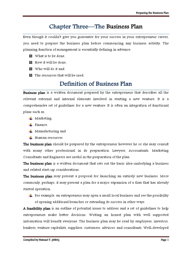 Chapter 3 The Business Plan | PDF | Expense | Balance Sheet