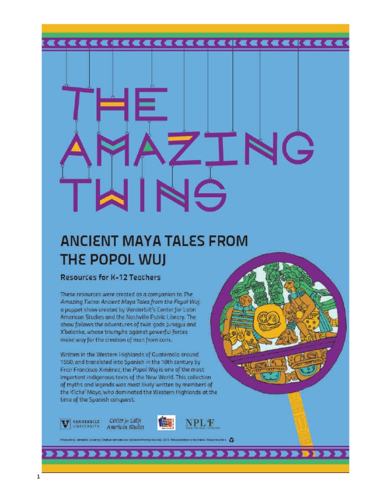The Amazing Twins - Ancient Maya Tales From The Popul Wuj | PDF | Loom ...