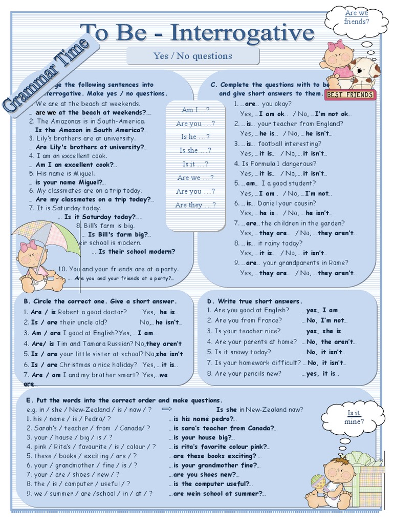 Yes/No Questions Practice Worksheet | PDF