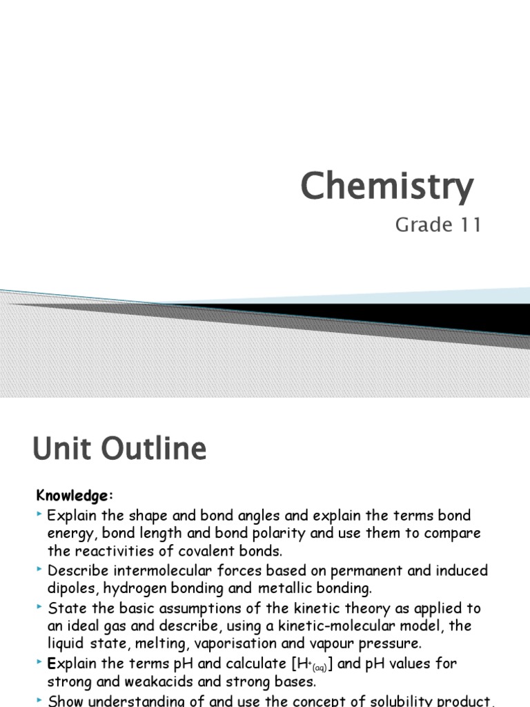 Grade 11 Chemistry Concepts Overview | PDF | Chemical Bond | Atomic Orbital
