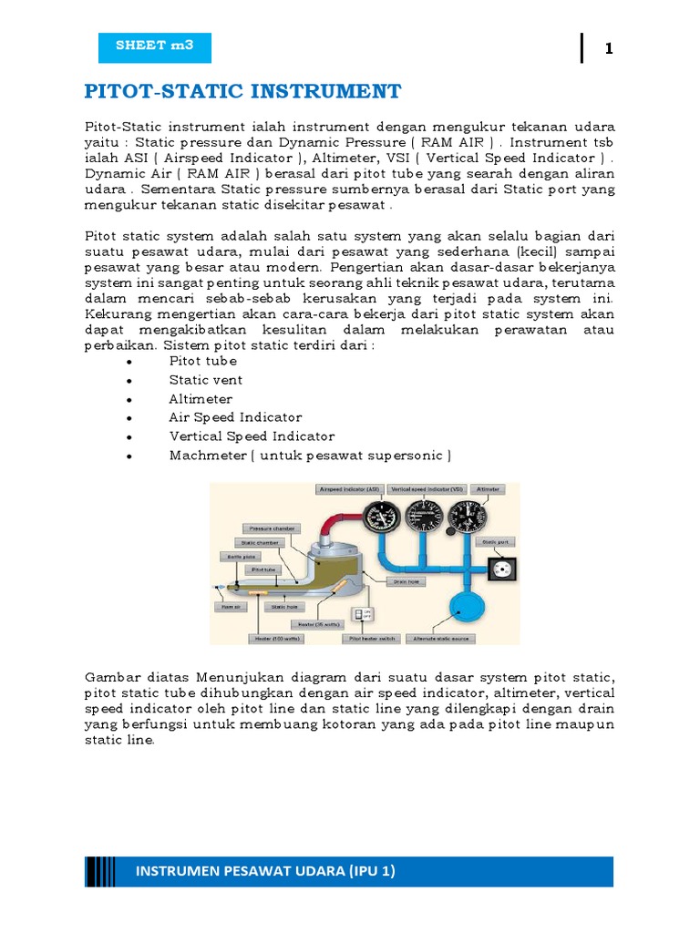 FA XII KPU IPU1 Materi Pitot Static System | PDF