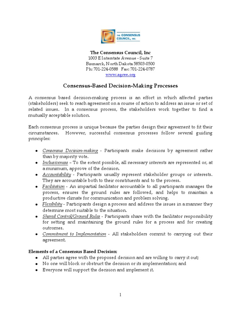 consensus-process | Consensus Decision Making | Facilitator