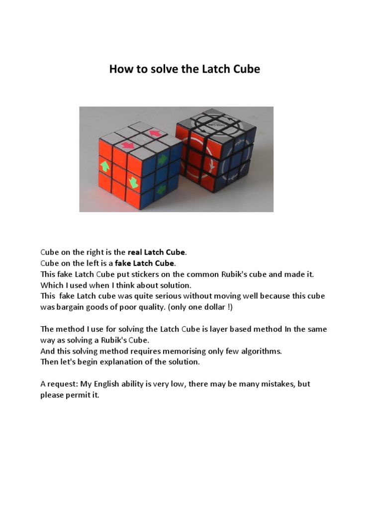 Latch Cube Solving Guide | PDF | Teaching Mathematics
