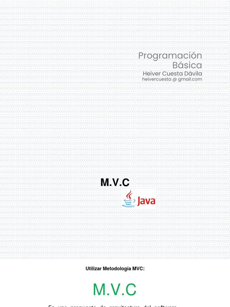 MVC Java | PDF | Modelo – Vista – Controlador | Java (lenguaje de programación)