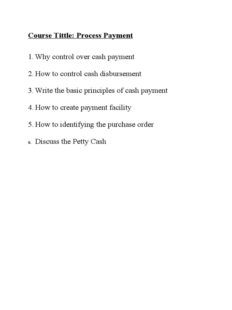 Process Payment Assignment | PDF | Finance & Money Management | Self ...