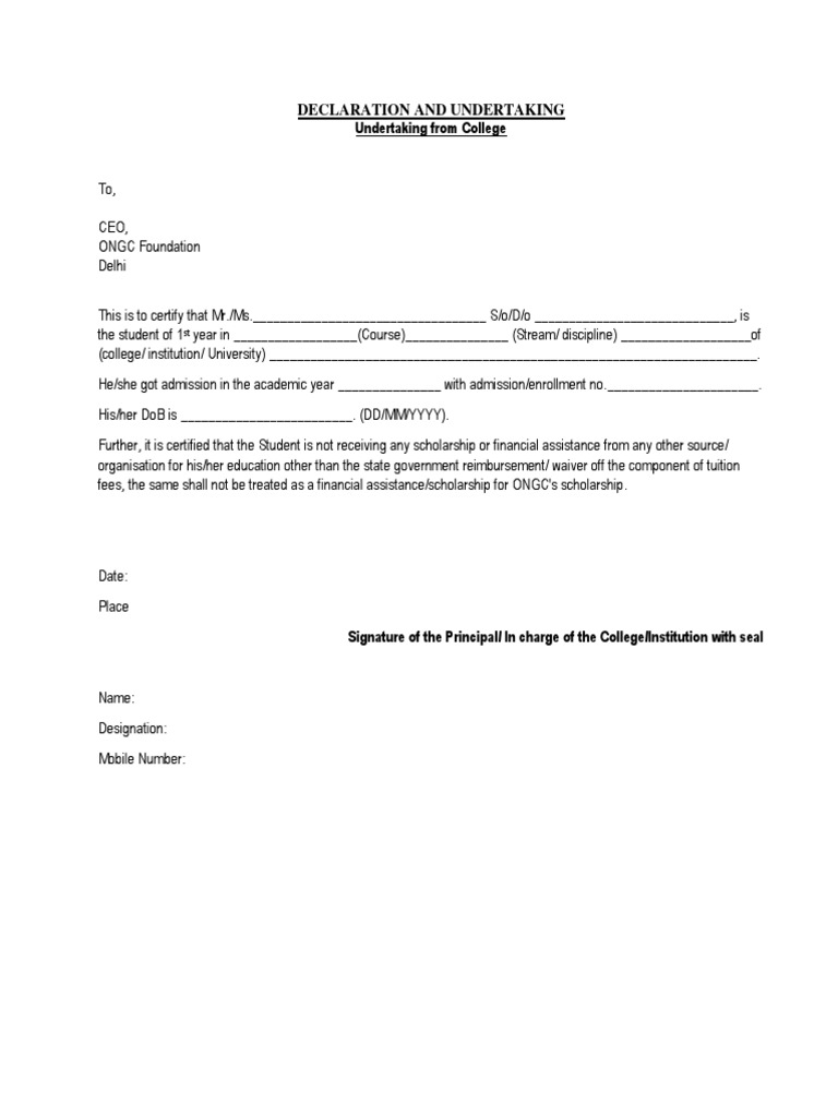 Declaration | PDF | Career & Growth | Business