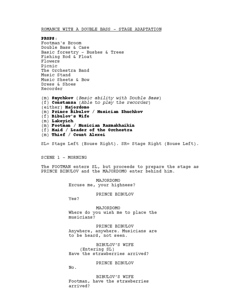 Romance With A Double Bass Final | PDF | Orchestras | Classical Music