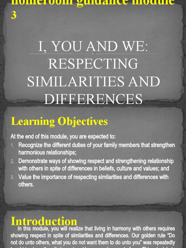 Respecting Similarities and Differences | PDF | Family | Value (Ethics)