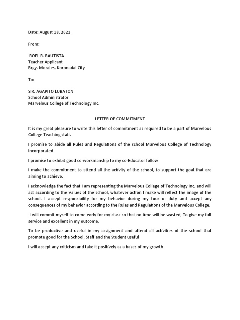 Commitment Letter | PDF