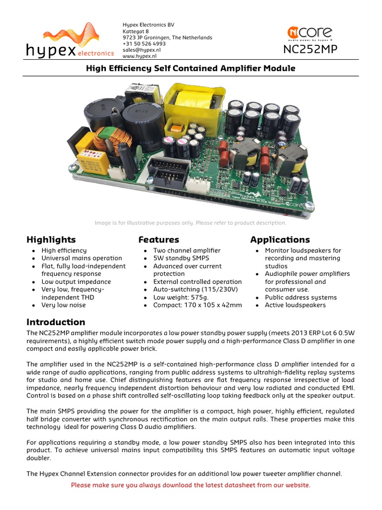 NC252MP: High Efficiency Self Contained Amplifier Module | PDF ...