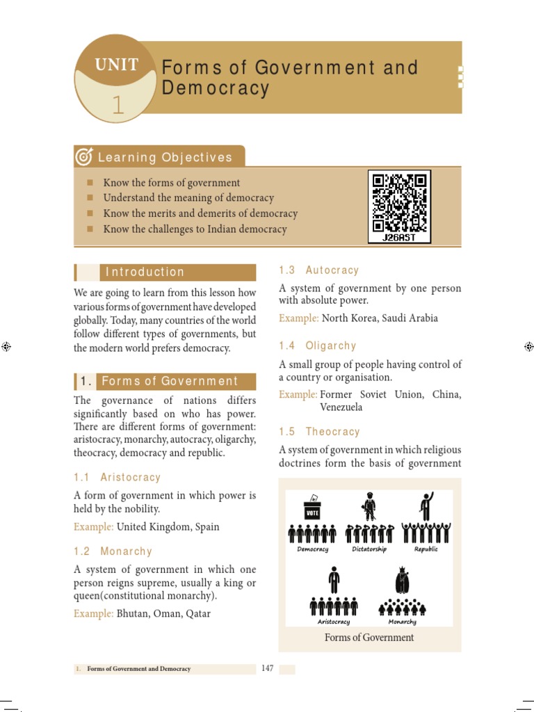 Civics - 1) Forms of Government | PDF | Government Of India | Government