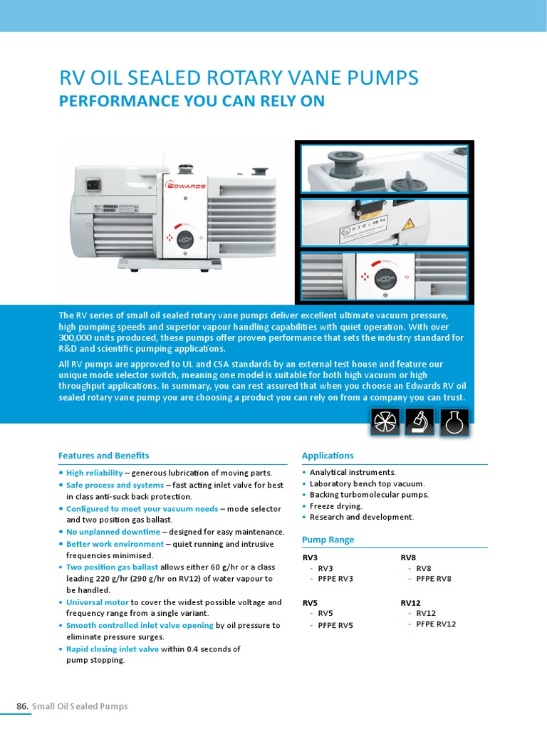 RV Oil Sealed Rotary Vane Pumps: Performance You Can Rely On | PDF ...