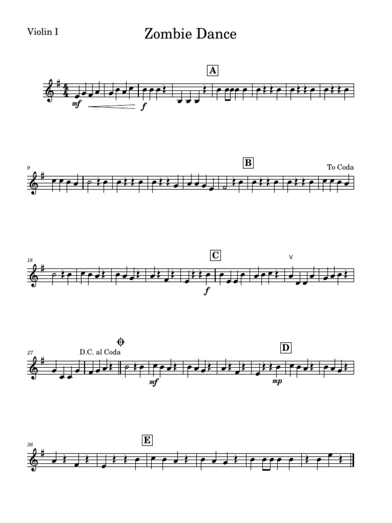 Zombie Dance-Violin I | PDF