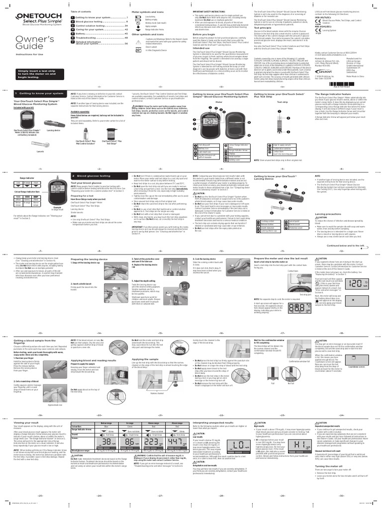 Owner's Guide: Simply Insert A Test Strip To Turn The Meter On and ...