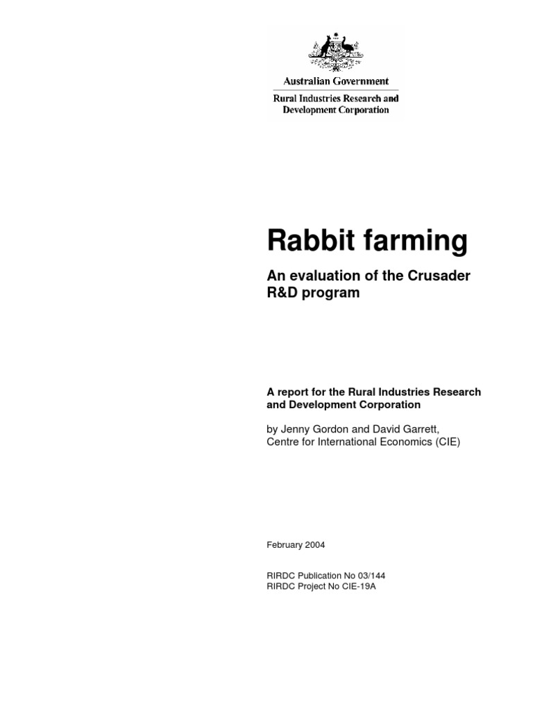 Rabbit Farming: An Evaluation of The Crusader R&D Program | PDF ...