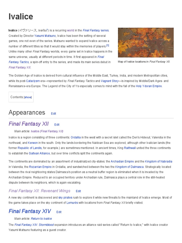 Ivalice - Final Fantasy Wiki - FANDOM Powered by Wikia | PDF | Final ...