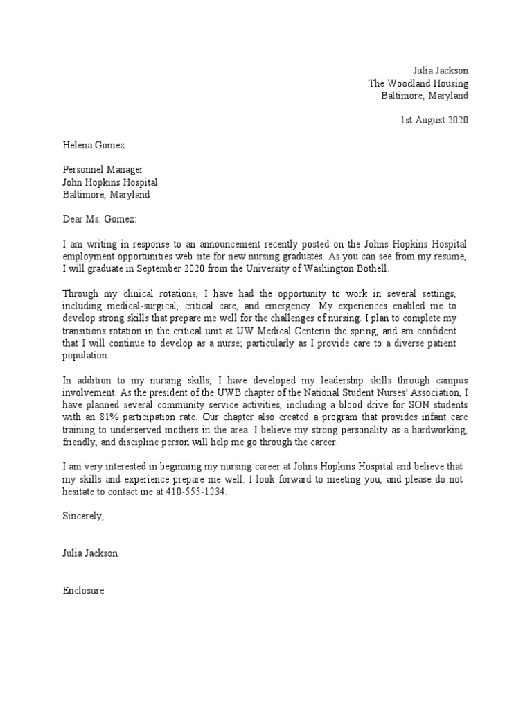 Contoh Application Letter | PDF | Nursing | Hospital