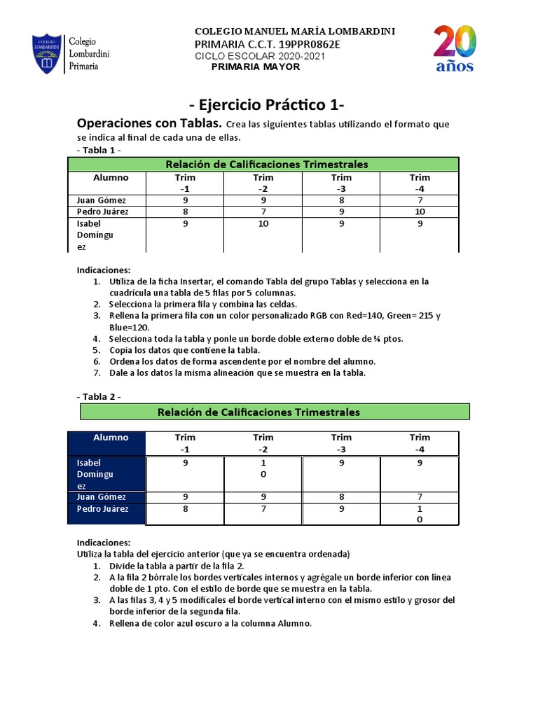 Ejercicio8 Tablas | PDF