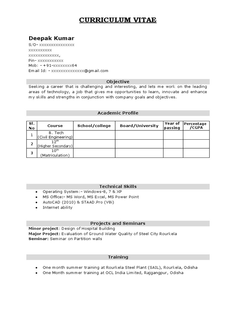 Curriculum Vitae: Deepak Kumar | PDF | Curriculum | Communication