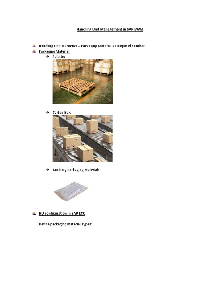 Handling Unit Management in SAP EWM | PDF