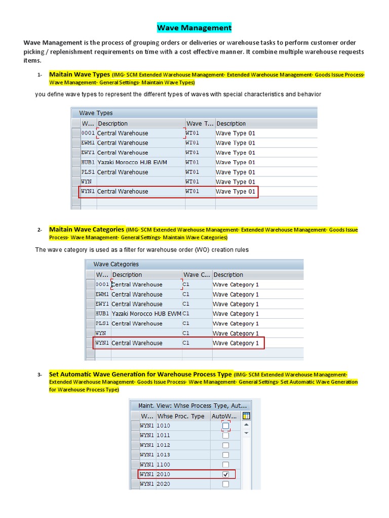 Wave Management | PDF | Warehouse | Supply Chain Management