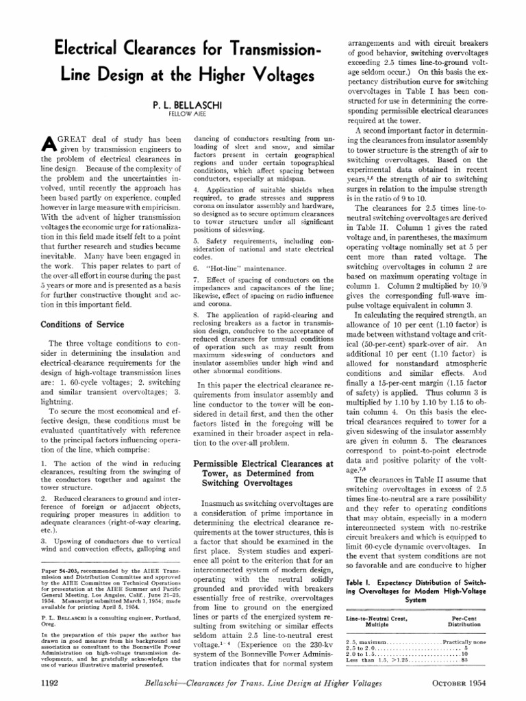 Electrical Clearances in High-Voltage Line Design | PDF | Electric ...