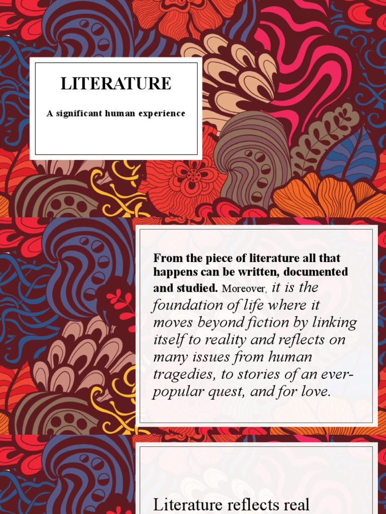 Literature - A Significant Human Experience | PDF