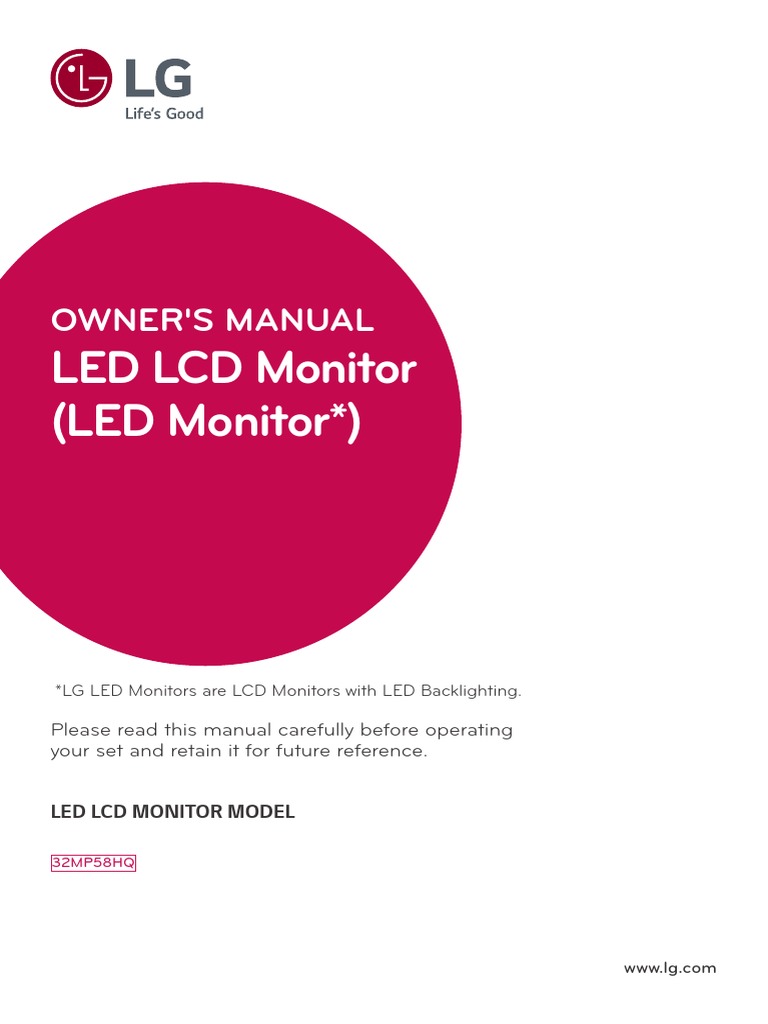 LED LCD Monitor (LED Monitor ) : Owner'S Manual | PDF | Hdmi | Computer ...