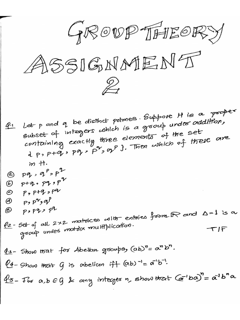 Assignment 2 - Group Theory | PDF