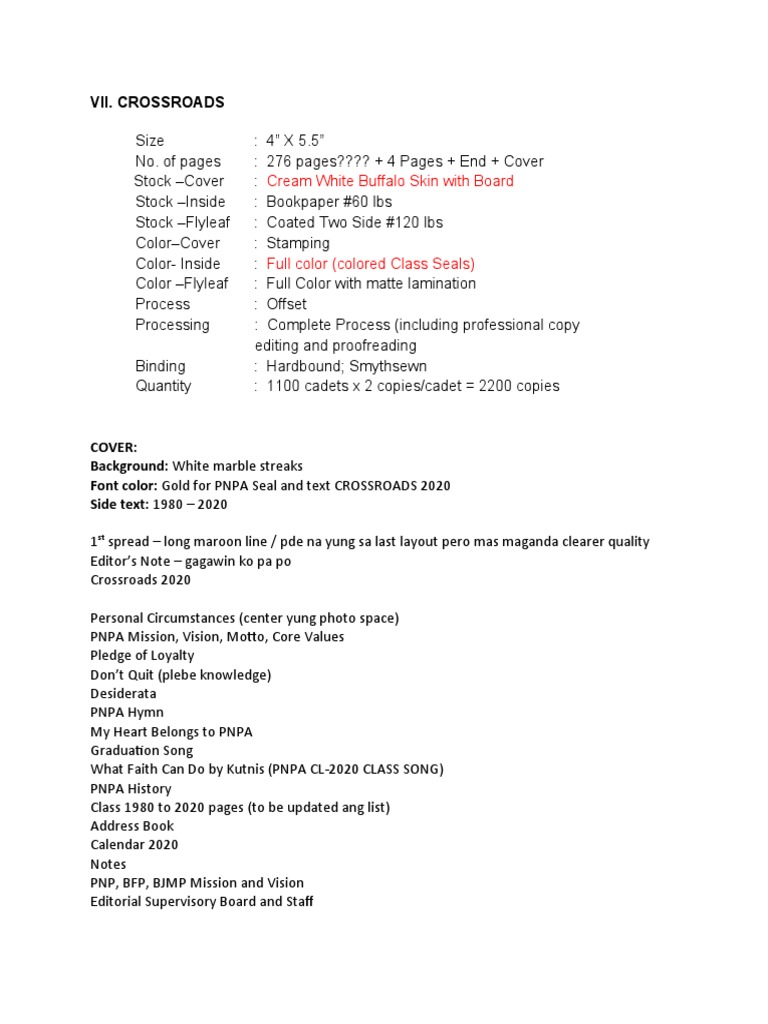 Crossroads Layout | PDF