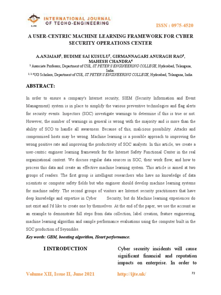 User Centric Machine Learning | PDF | Computer Security | Security