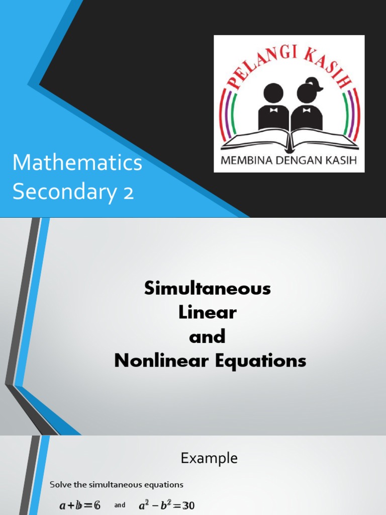 Simultaneous Linear and Nonlinear Equations | PDF | Equations | Area