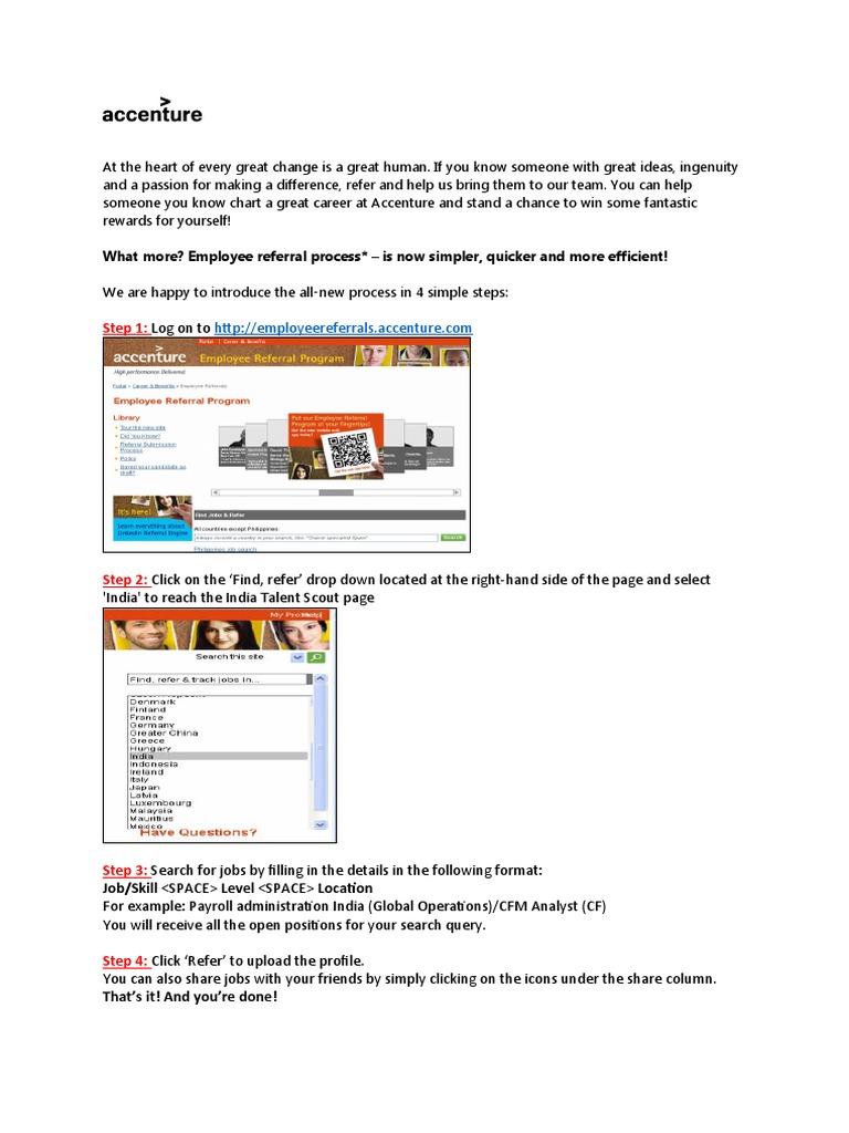 Simplified Employee Referral Process at Accenture | PDF