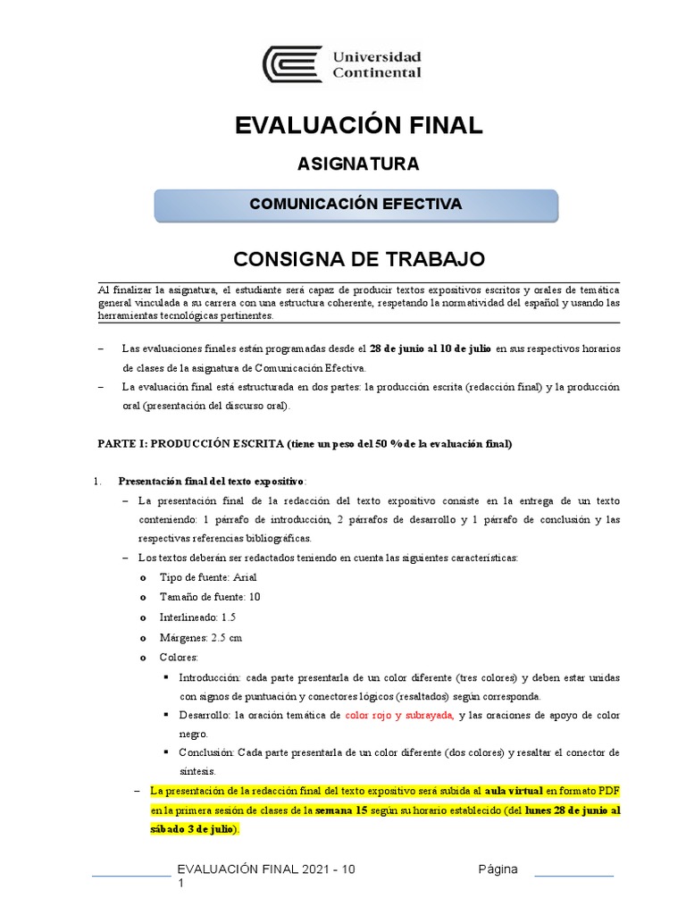 Consigna de Evaluación de La Producción Del Texto Expositivo | PDF