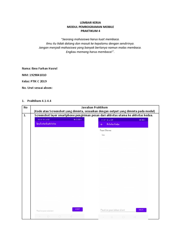 LEMBAR KERJA Praktikum 4 | PDF | Komputer