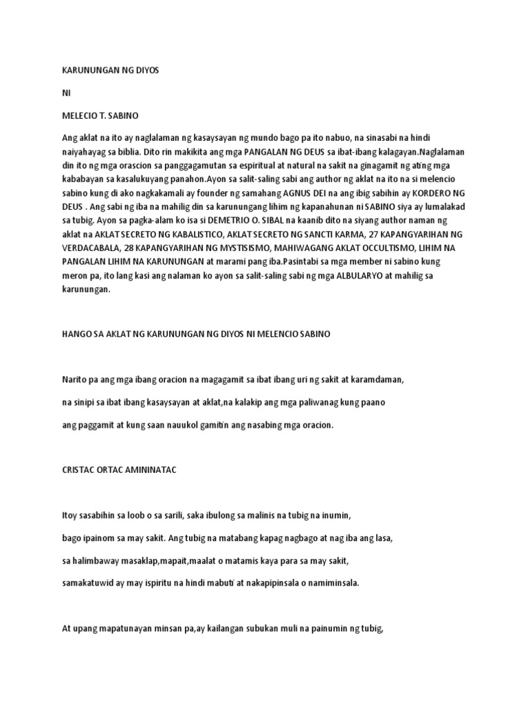 Karunungan NG Dios | PDF