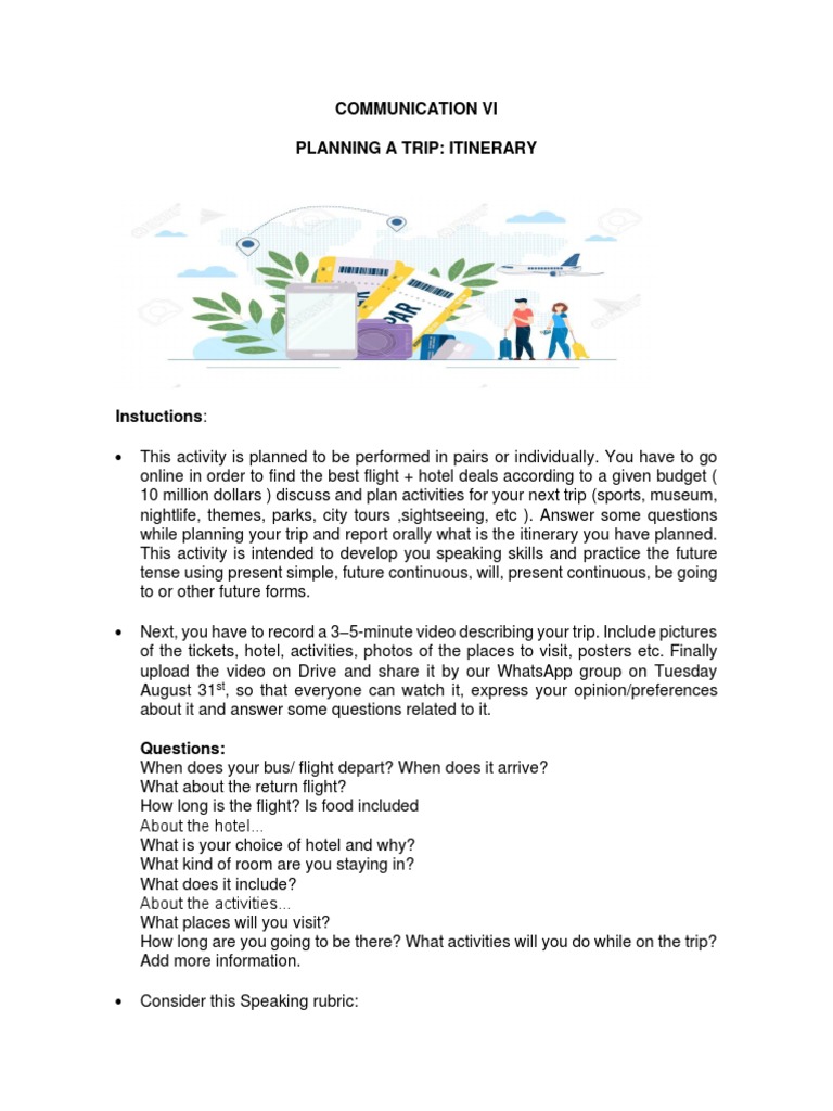 Planning A Trip - Assignment | PDF | Cognitive Science | Cognition