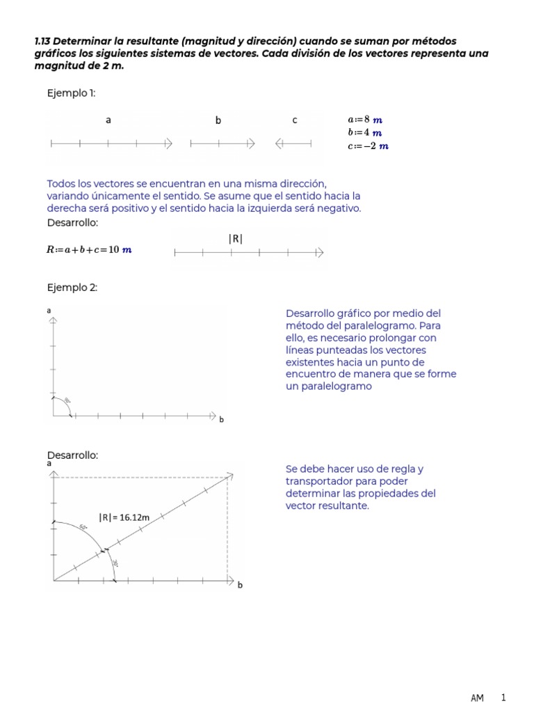 Ejemplo de Vectores | PDF | Vector Euclidiano | Geometría del plano euclidiano