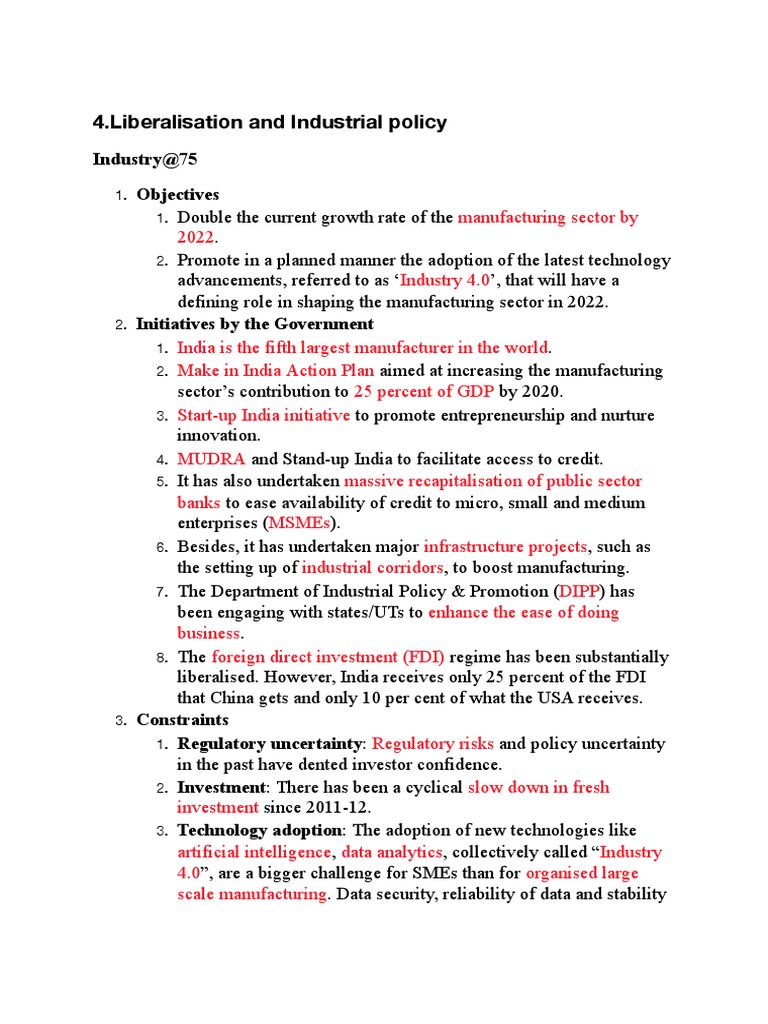 Liberalisation and Industrial Policy | PDF | Small And Medium Sized ...