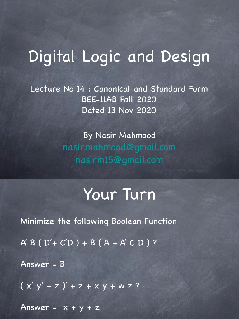 14 DLD Lec 14 Canonical Forms Dated 13 Nov 2020 Lecture Slides | PDF | Abstract Algebra | Theory ...