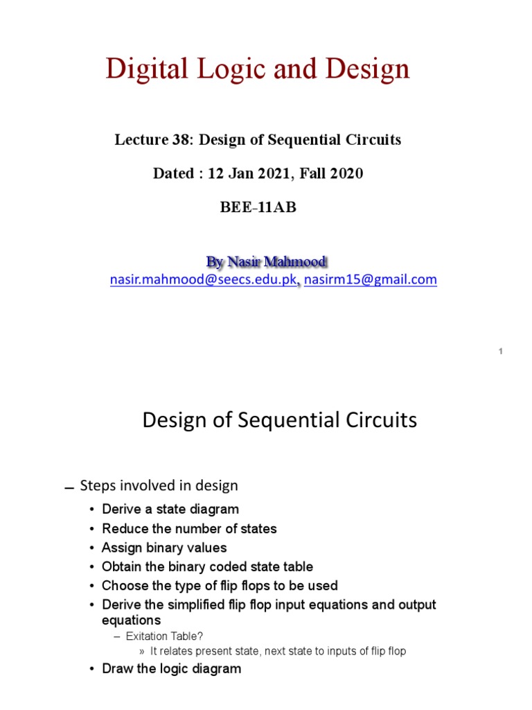 Sequential Circuit Design Guide | PDF | Bit | Computer Engineering